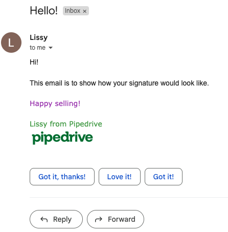 Email signature - Knowledge Base | Pipedrive